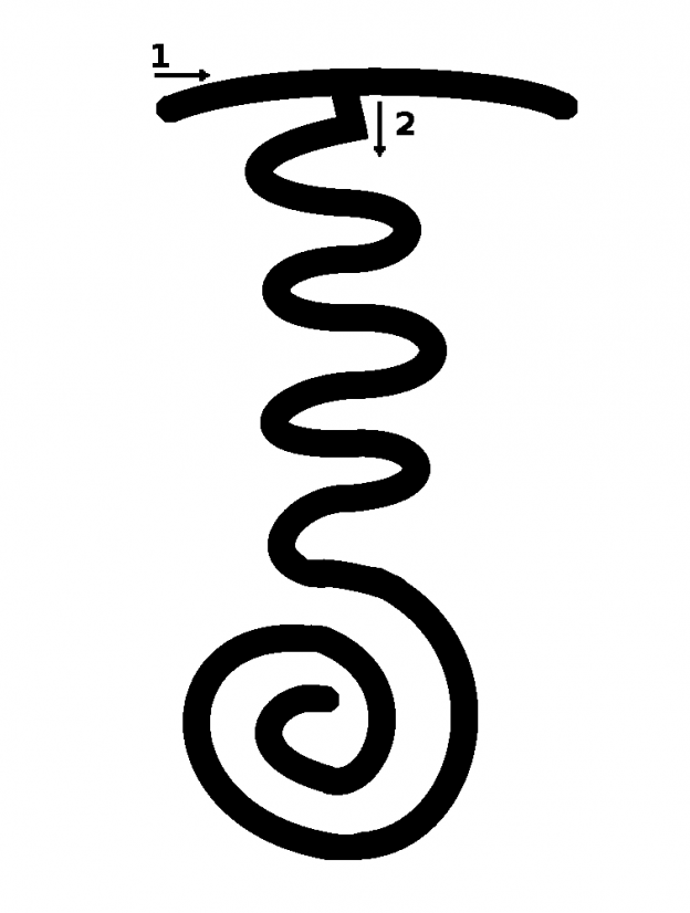 Nin giz zida, symbole du reiki tibétain (ou serpent de feu, ou dragon ...
